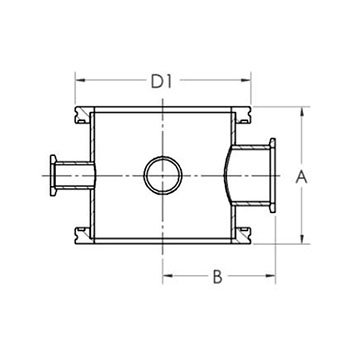 Raccord ISO K avec piquages KF - Neyco